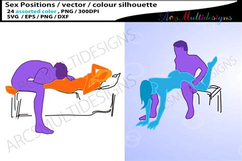Sex Silhouette Assorted Color Sex Position Sex SVG File EPS PNG Sex Position Position