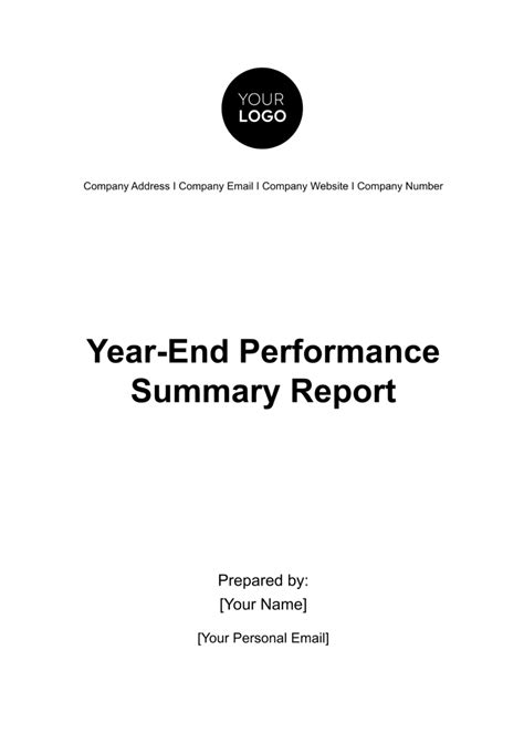 Free Year End Performance Summary Report Hr Template To Edit Online