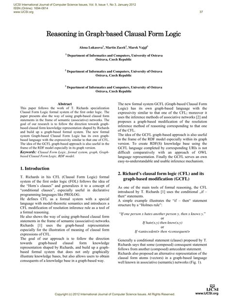 Pdf Reasoning In Graph Based Clausal Form Logic