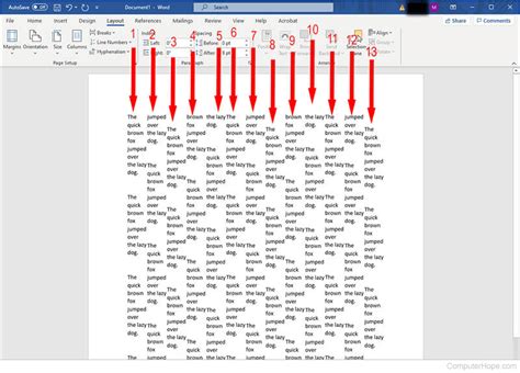 Setting Columns In Word Word и Excel помощь в работе с программами