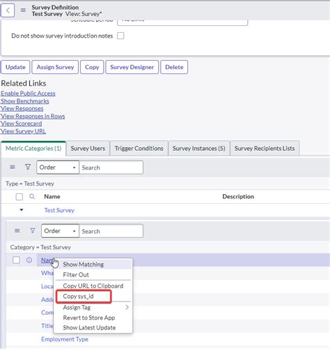 ServiceNow Survey Responses In Rows Incident Do