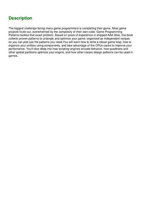 Audiobooks Game Programming Patterns By Robert Nystrom
