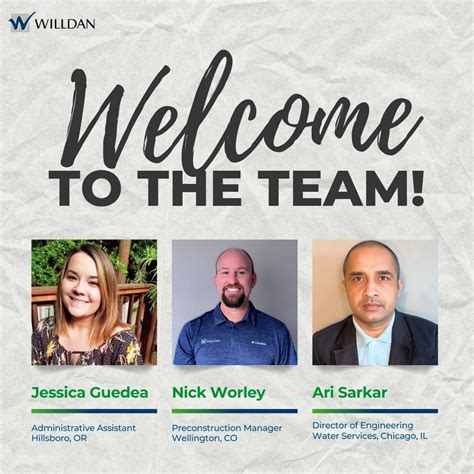Welcometotheteam Newhires Leadership Winwithwilldan Willdan