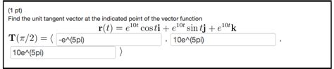 Solved Find The Unit Tangent Vector At The Indicated Point Chegg