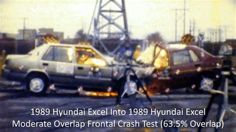 1989 Hyundai Excel Into 1989 Hyundai Excel Moderate Overlap Frontal