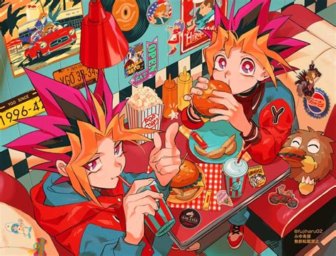 Mutou Yuugi And Yami Yuugi Yu Gi Oh And More Drawn By Fujiharu Akamine Danbooru