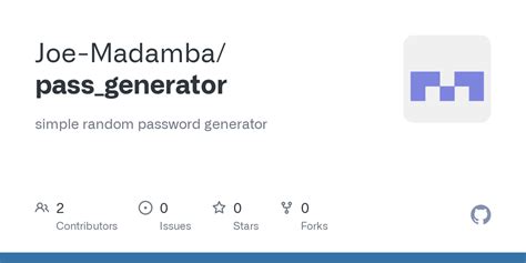 Github Joe Madambapassgenerator Simple Random Password Generator