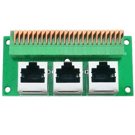 Rj45 Female Breakout Board Solderless Rj45 To 8pin Quick Spring Terminal Three Ways Rj45 Female