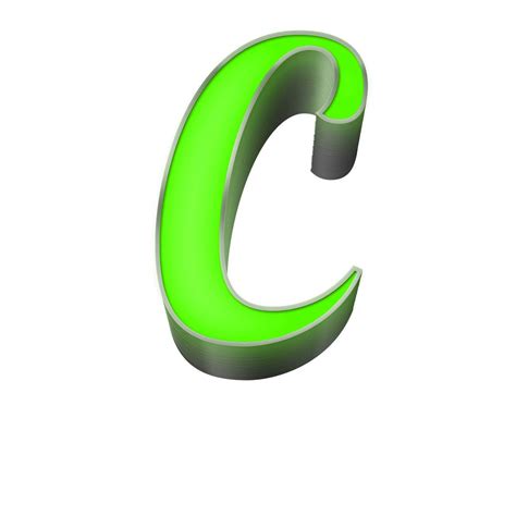 Buy C LED Light Up Letter In Stainless Steel With Green Plexiglas Face H Cm Font Home