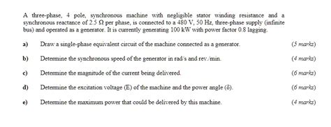 A Three Phase 4 Pole Synchronous Machine With Negligible Stator Winding