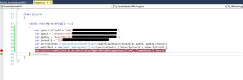 C Exception Trying To Get Configuration Using Azure Net Sdk Stack