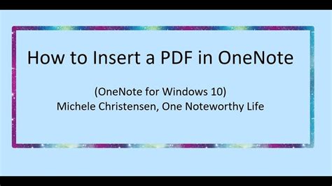Insert A PDF In OneNote For Windows 10 YouTube