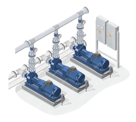 Premium Vector Industrial Water Pumps System Room High Pressure