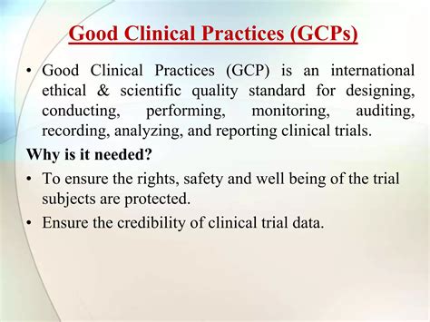 Ich Gcp Guidelines For Conduct Of Trial Pptx Pharmaceutical