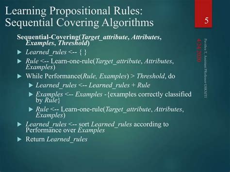 Learning Sets Of Rules Sequential Learning Algorithmfoil Ppt