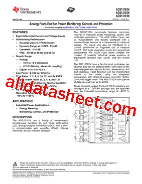 ADS E Datasheet PDF Texas Instruments