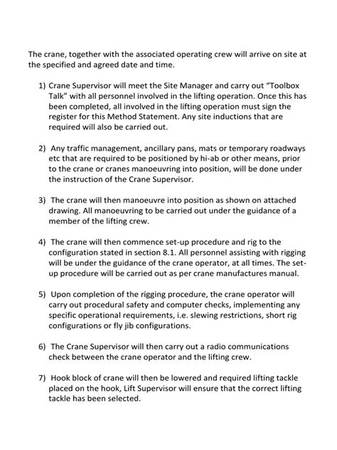 crane loading procedure pdf crane machine elevator