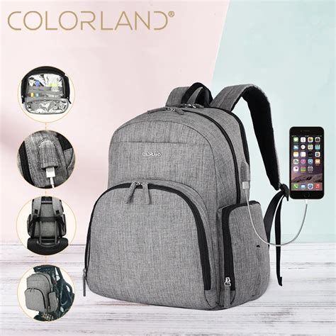 Colorland 엄마 출산 기저귀 가방 대형 수유 가방 여행 배낭 디자이너 유모차 아기 가방 베이비 케어 기저귀 배낭