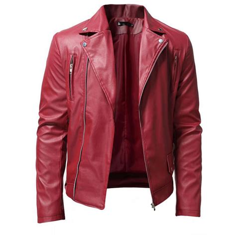 Xflwam Mens Pu Leather Jacket Causal Belted Faux Leather Motorcycle