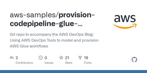 Github Aws Samplesprovision Codepipeline Glue Workflows Git Repo To