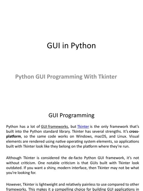 gui in python pdf graphical user interfaces python programming