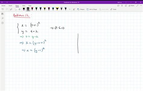 Solved Working With Parametric Equations Consider The Following