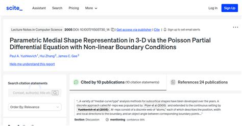 Parametric Medial Shape Representation In 3 D Via The Poisson Partial Differential Equation With