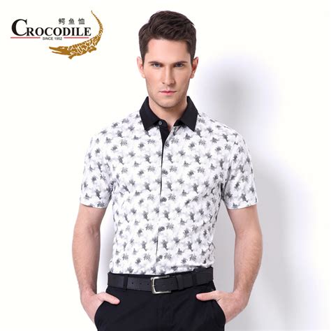 Купить Crocodile/ крокодил Рубашка летом мужской бизнес мода короткий ...
