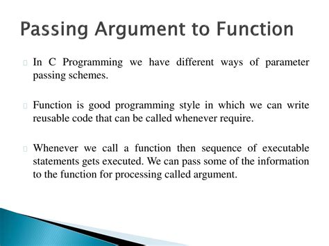 Ppt Parameter Passing Schemes In C Programming Powerpoint Presentation Id8965233