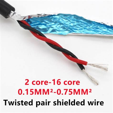 Twisted Pair Shielded Cable Wire 2 4 6 10 12 Core 26 24 Awg 1 Meter Price Tinned Copper Core