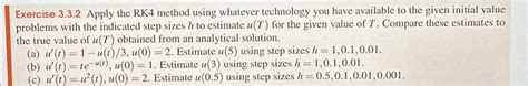 solved exercise 3 3 2 ﻿apply the rk4 ﻿method using whatever