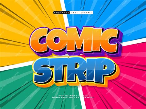 Premium Vector Comic Strip Editable Comic Text Effect Template