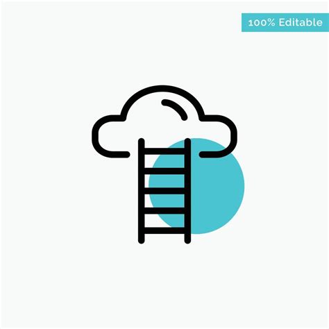 Stair Cloud User Interface Turquoise Highlight Circle Point Vector Icon