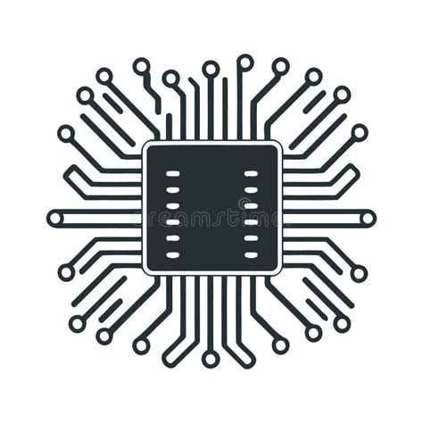 High Tech Microchip Icon Design Stock Vector Illustration Of Modern