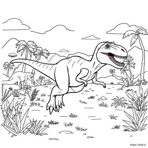 Velociraptor Para Colorear Imprimible