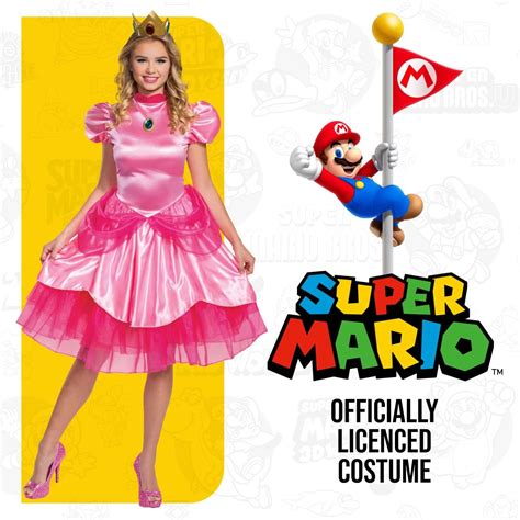 Disguise Womens Princess Peach Costume Official Nintendo Super Mario