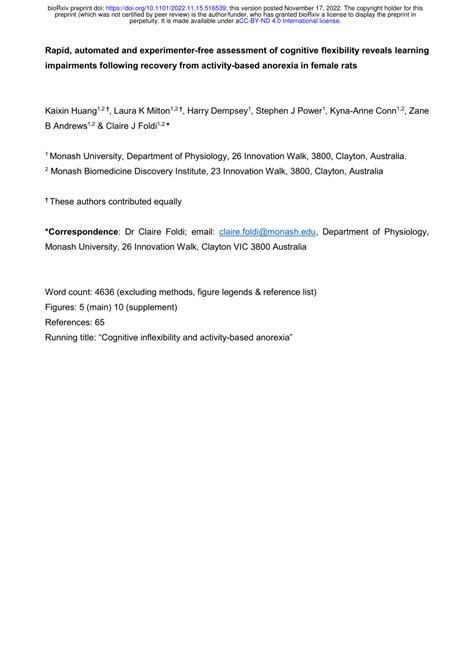 Pdf Rapid Automated And Experimenter Free Assessment Of Cognitive