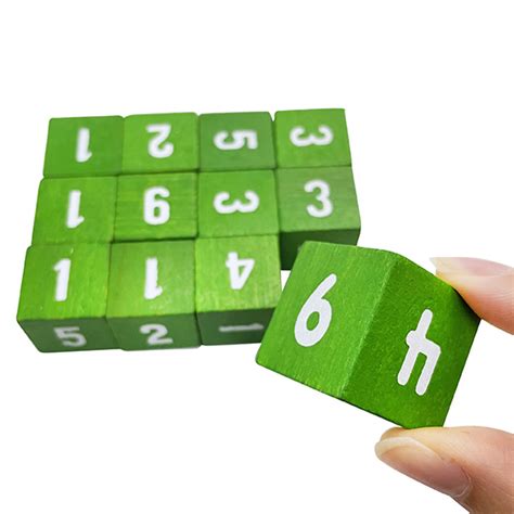 12 Pcs 18mm Number Wooden Dice Set Ploma