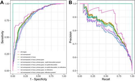 Receiver Operating Characteristic Curve Roc A And Precision Recall