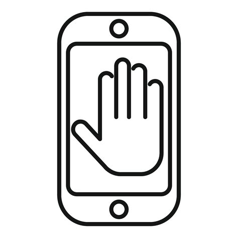 Phone Palm Scan Icon Outline Vector Rec Tone Data 40269395 Vector Art