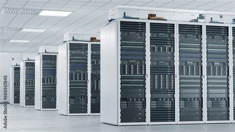 Artificial Intelligence Training Cluster Inside Large Bright And Clean