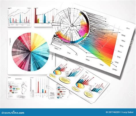 Data Visualization Chart Diagram Colorful Illustration With White Background Stock Illustration