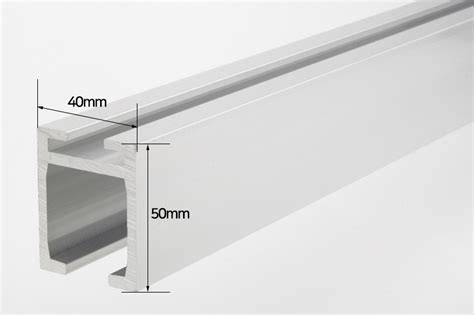 철물가이드 슬라이딩도어레일 Terno고하중 상부트랙 240kg 전용레일 3m 40x50mm