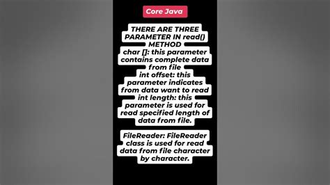 Understanding The Read Method And Filereader Class In Java Reading