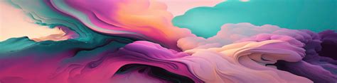 Premium Photo Panoramic Wallpaper With Dreamy Pastel Abstract Patterns
