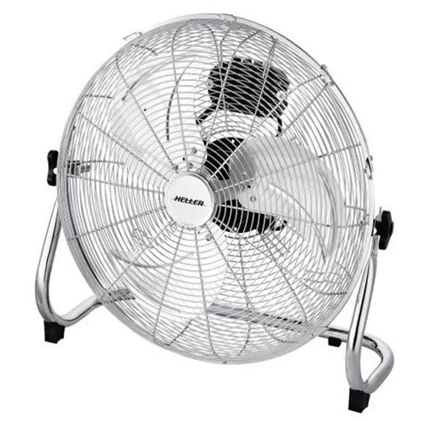 Heller 45cm High Velocity Floor Fan Chrome Billy Guyatts Lasoo