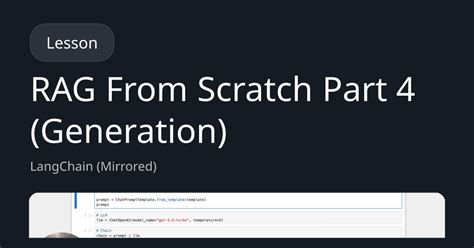 Rag From Scratch Part 4 Generation