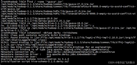 Hive初始化元数据库默认是derby数据库时候出现缺少方法的错误com google common base Preconditions