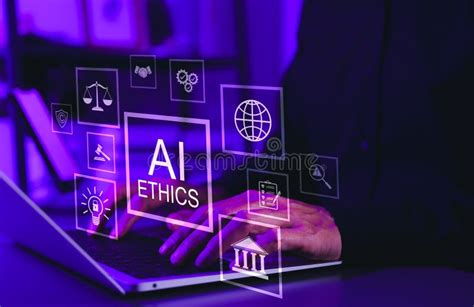Ai Ethics And Governance In Artificial Intelligence A Person Working On Laptop With Icons