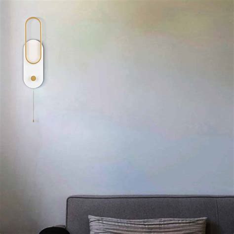 Modern White And Gold Led Wall Sconce With Switch Claxy